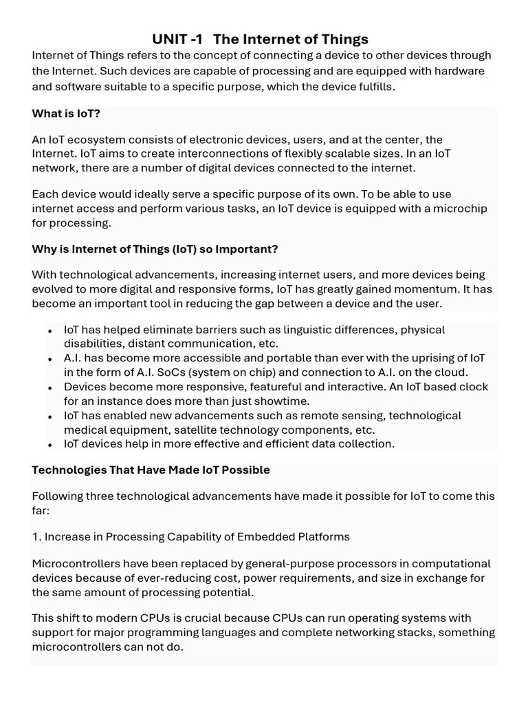 IOT 1 | PDF | Internet Of Things | Computer Network