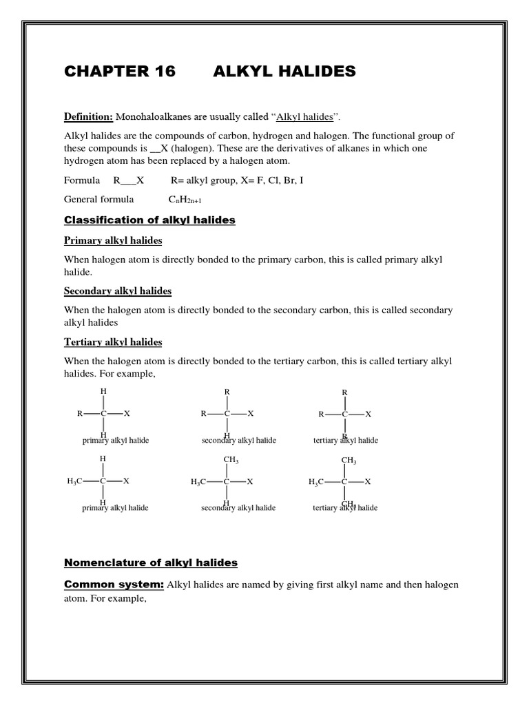 Alkyl Halides | PDF | Amine | Chemical Reactions