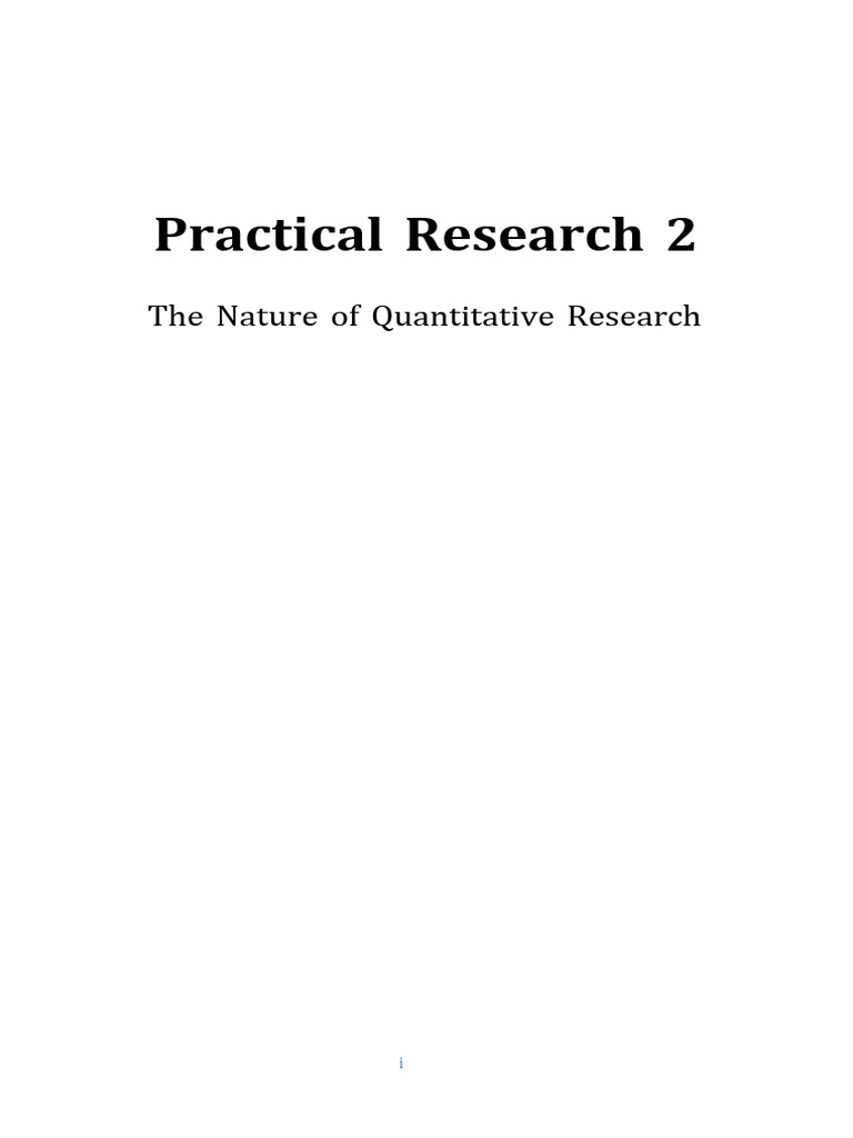 Research Module 1 | PDF | Quantitative Research | Statistics