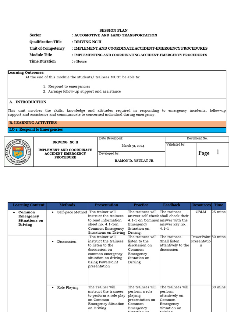 Ramon Ysulat Session Plan Tamplatw | Download Free PDF | Learning | Cognition