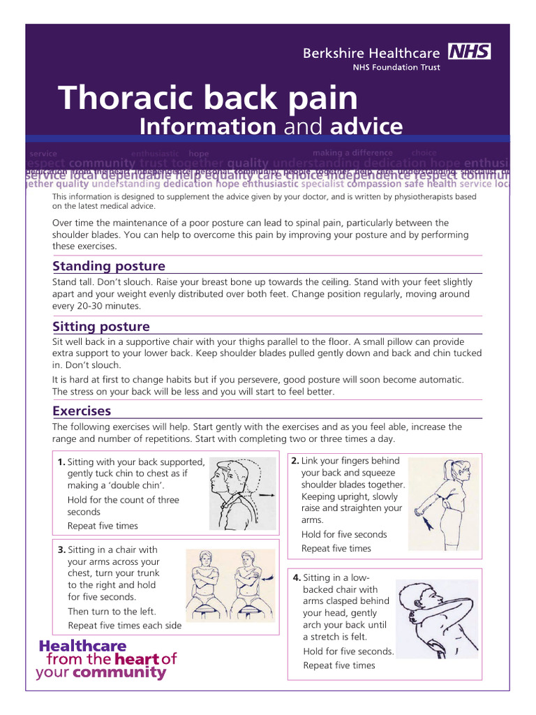 Thoracic Back Pain: Posture & Exercises | PDF | Thorax | Back Pain
