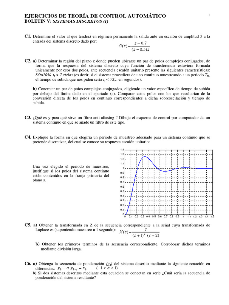 Ejercicios de Teoria de Control Automatico | PDF | Matemáticas Aplicadas