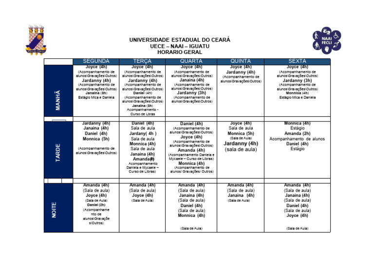 PLANILHA HORARIO - Tils - 2024 - 240321 - 092449 | PDF