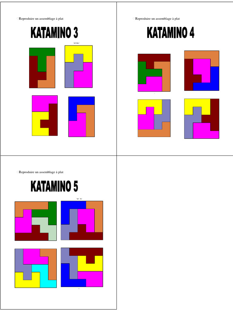 Feuille de Route Katamino 1 | PDF