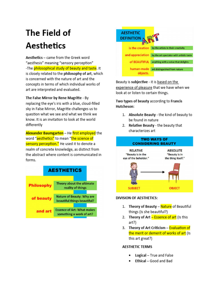 The Field of Aesthetics | PDF | Composition (Visual Arts) | Aesthetics