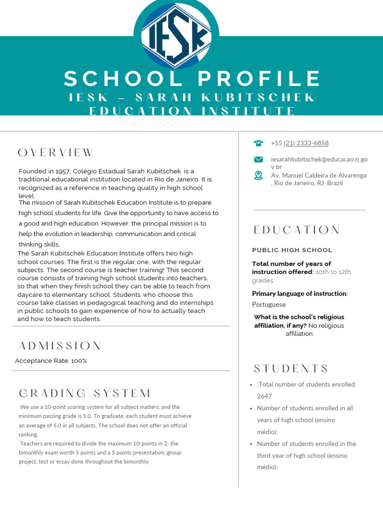 School Profile | Download Free PDF | Schools | Pedagogy