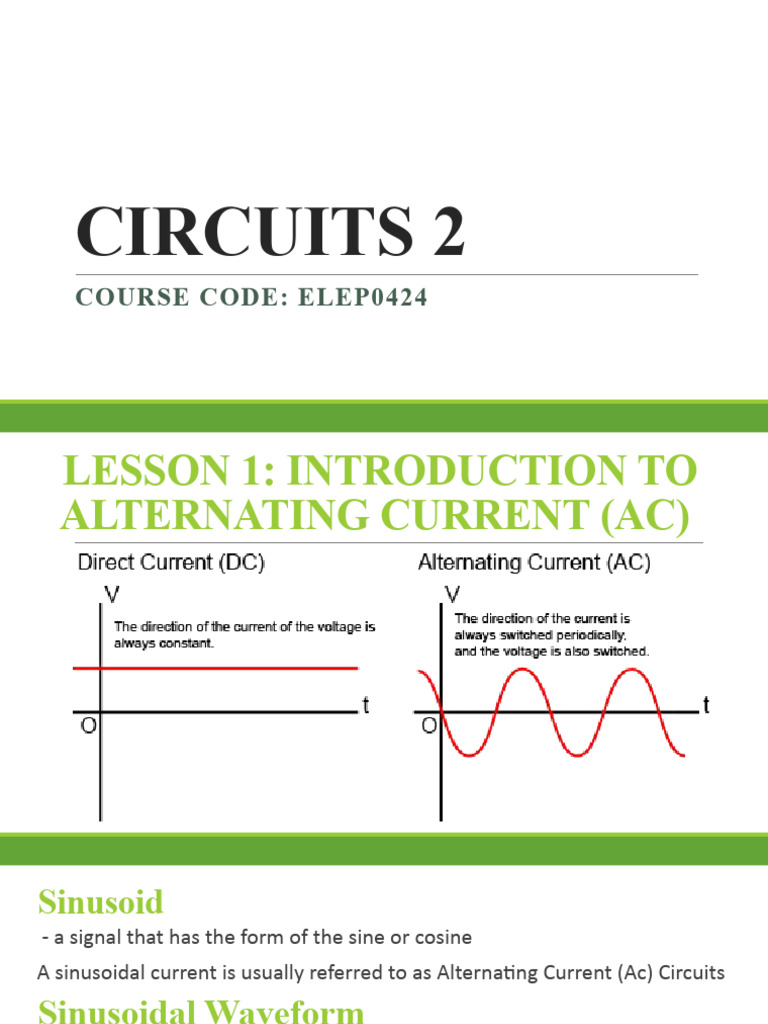 Introduction to AC Circuits Basics | PDF | Alternating Current | Amplitude