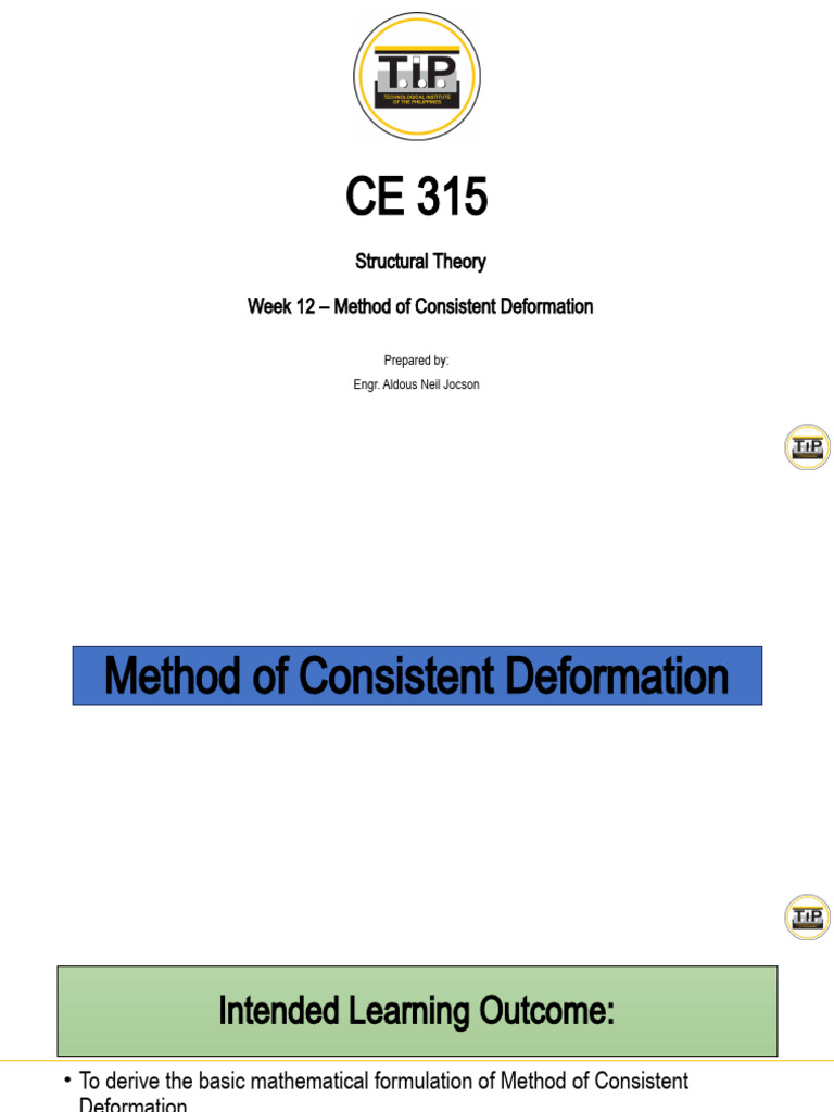 Week 12 Method of Consistent Deformation | PDF | Force | Physics