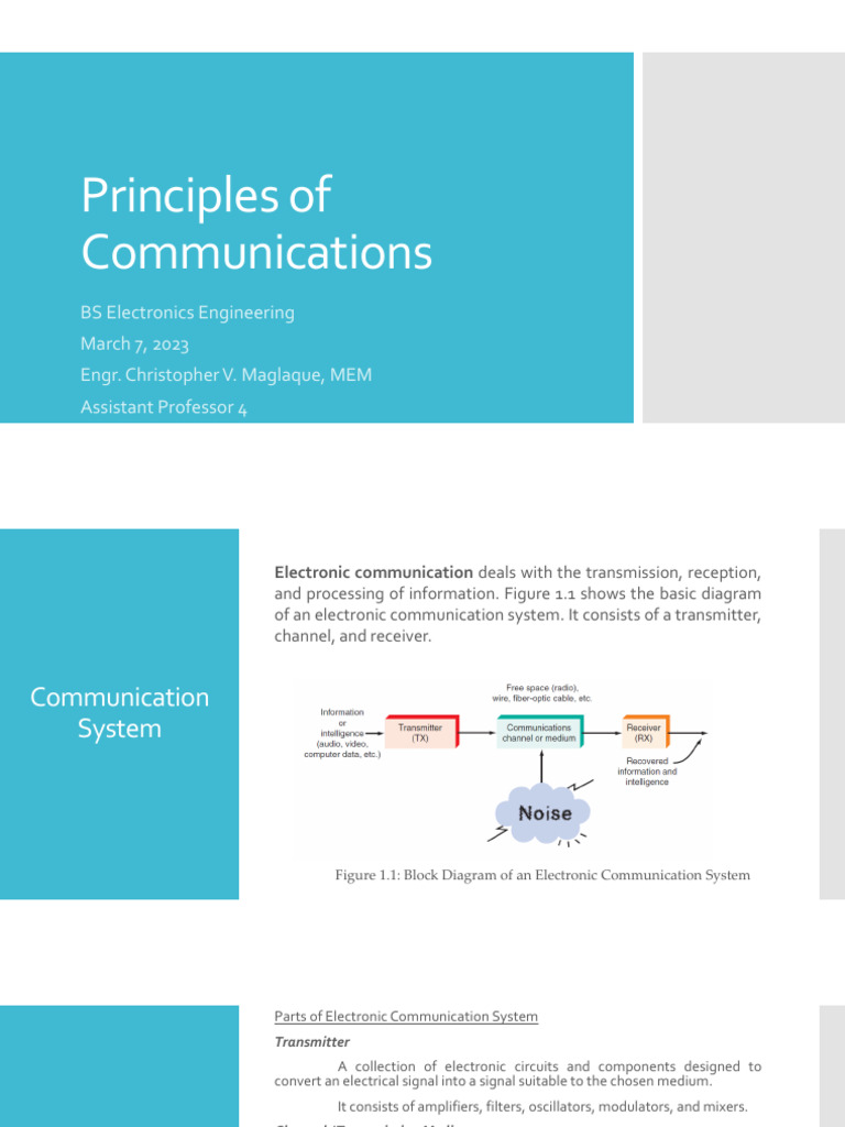 Topic 1 Communication Systemm | PDF | Modulation | Communications System