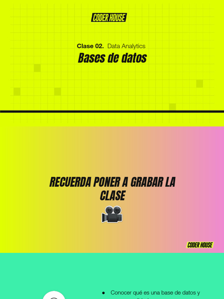 Clase 02 - Bases de Datos | Descargar gratis PDF | Bases de datos | Gestión de tecnología de la ...