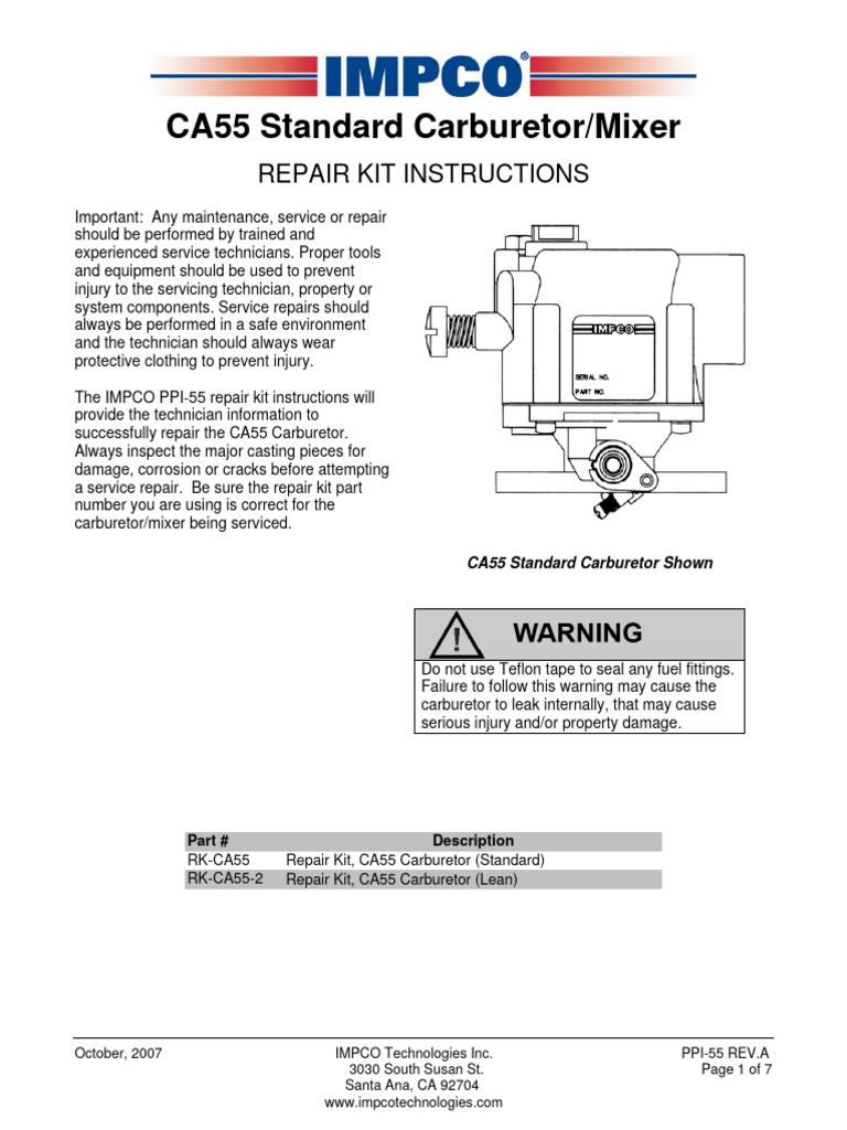 ca55-mixer | PDF | Carburetor | Throttle