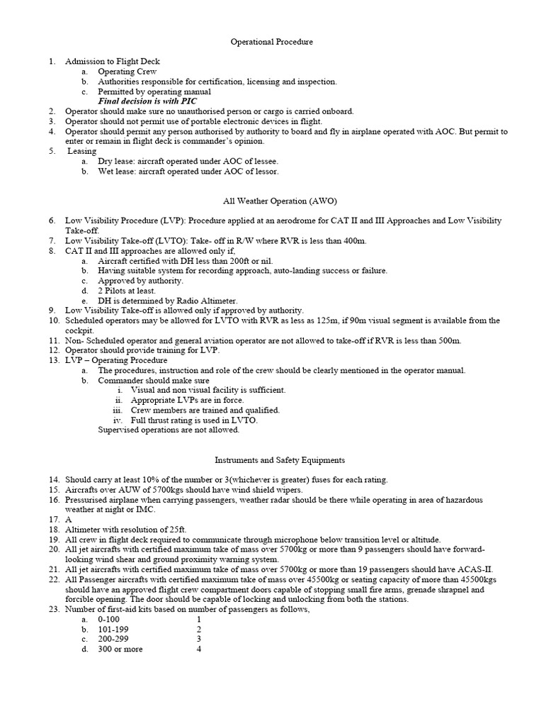 Operational procedure | PDF | Aircraft | Takeoff