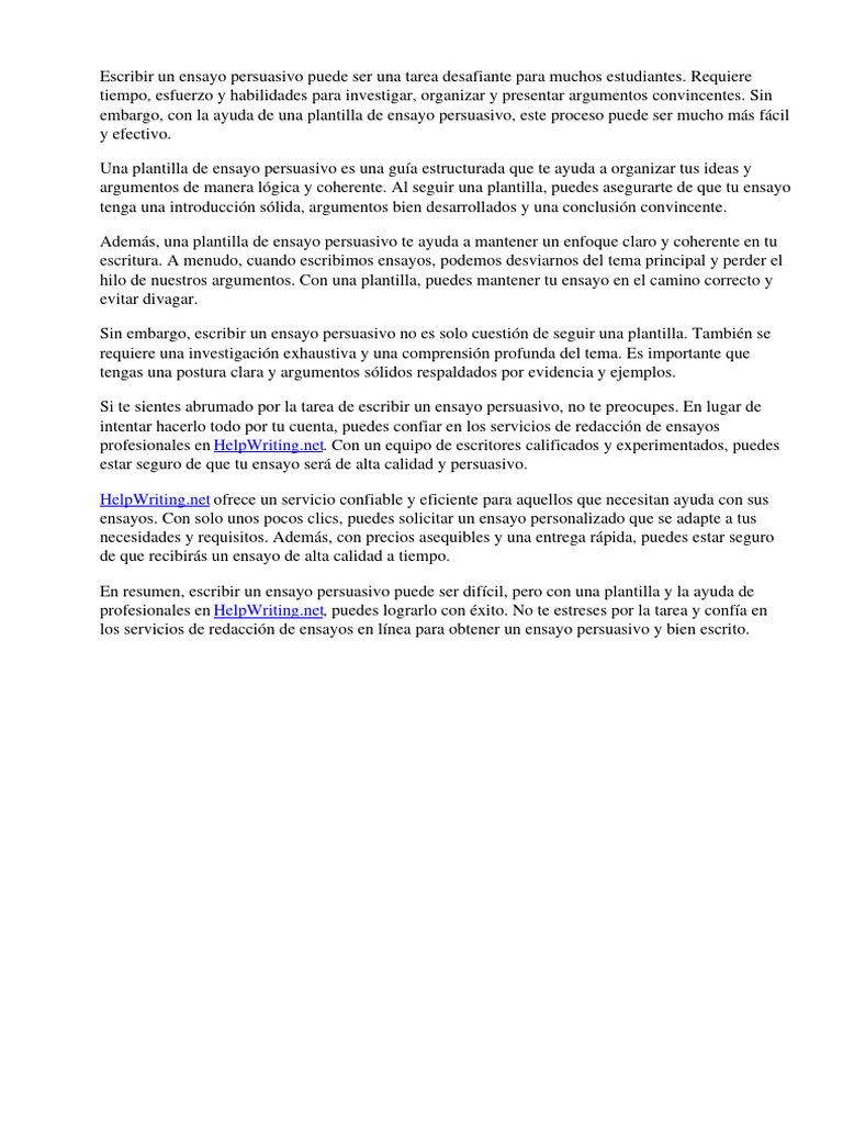 Plantilla de Ensayo Persuasivo | PDF | Scribd | Websites