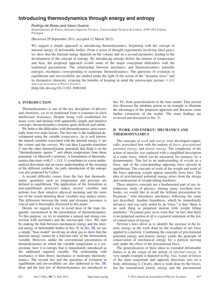 AJP Final | PDF | Thermodynamics | Entropy