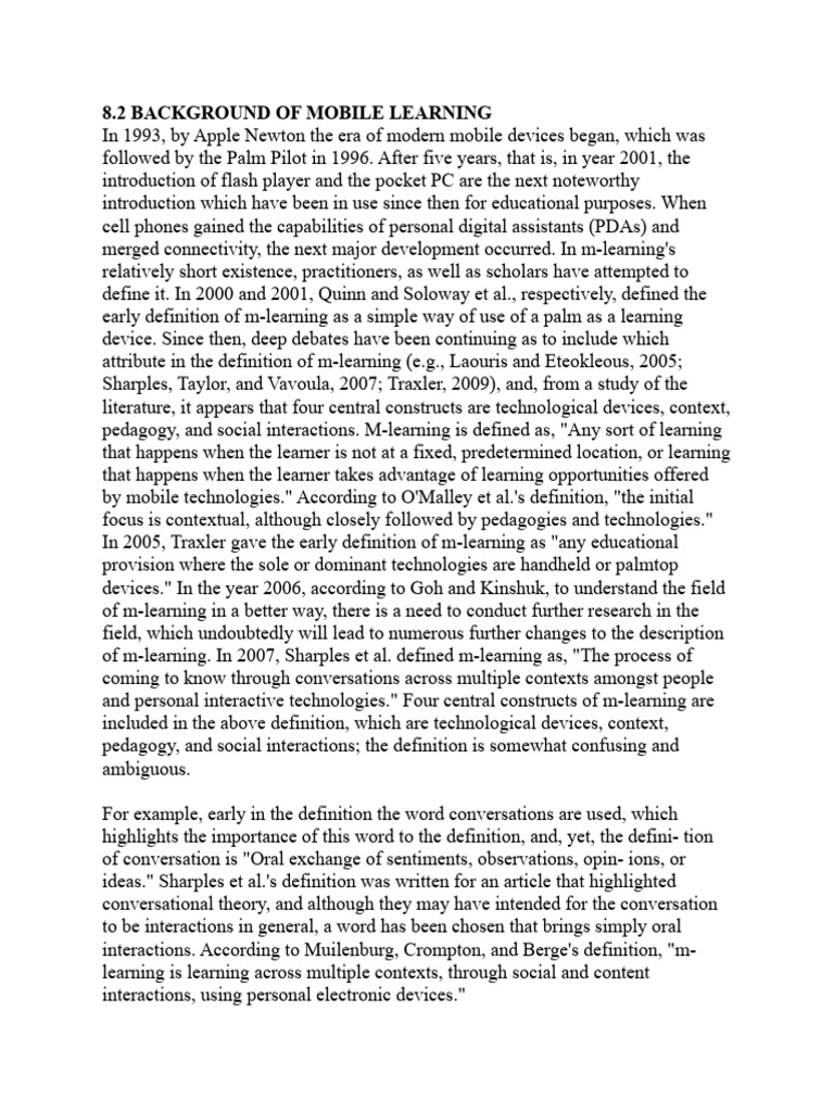 Background of Mobile Learning - Report | PDF | Learning | Human Communication