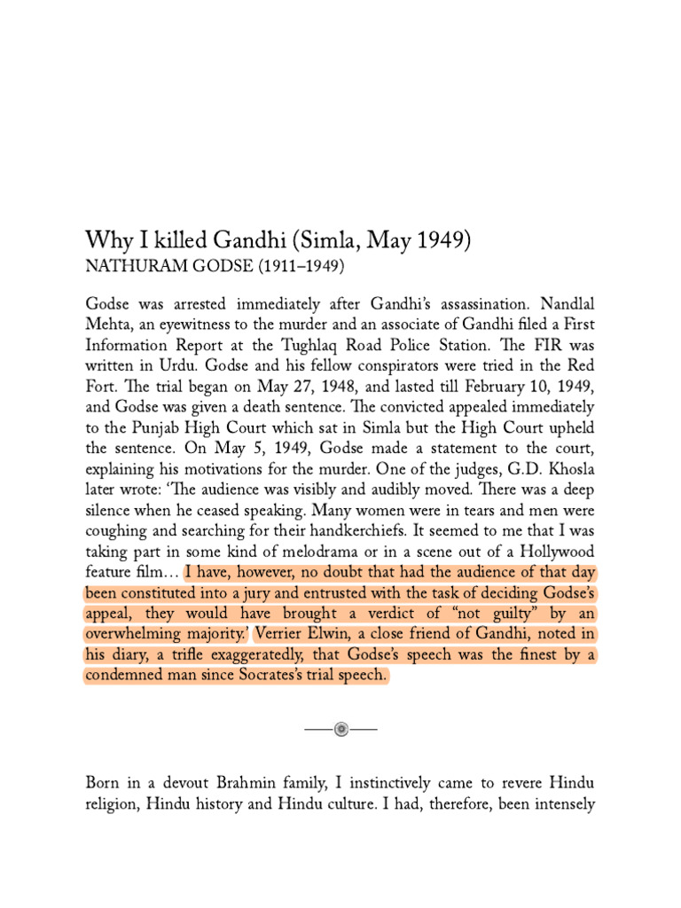 The Great Speeches of Modern India - Godse Speech-1 | PDF | Mahatma ...