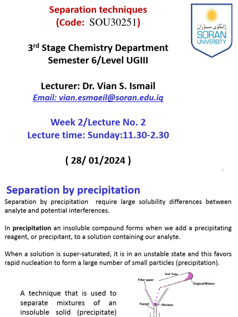 VSI 2nd Lecture Theory 2023 Separ | PDF | Solubility | Acid