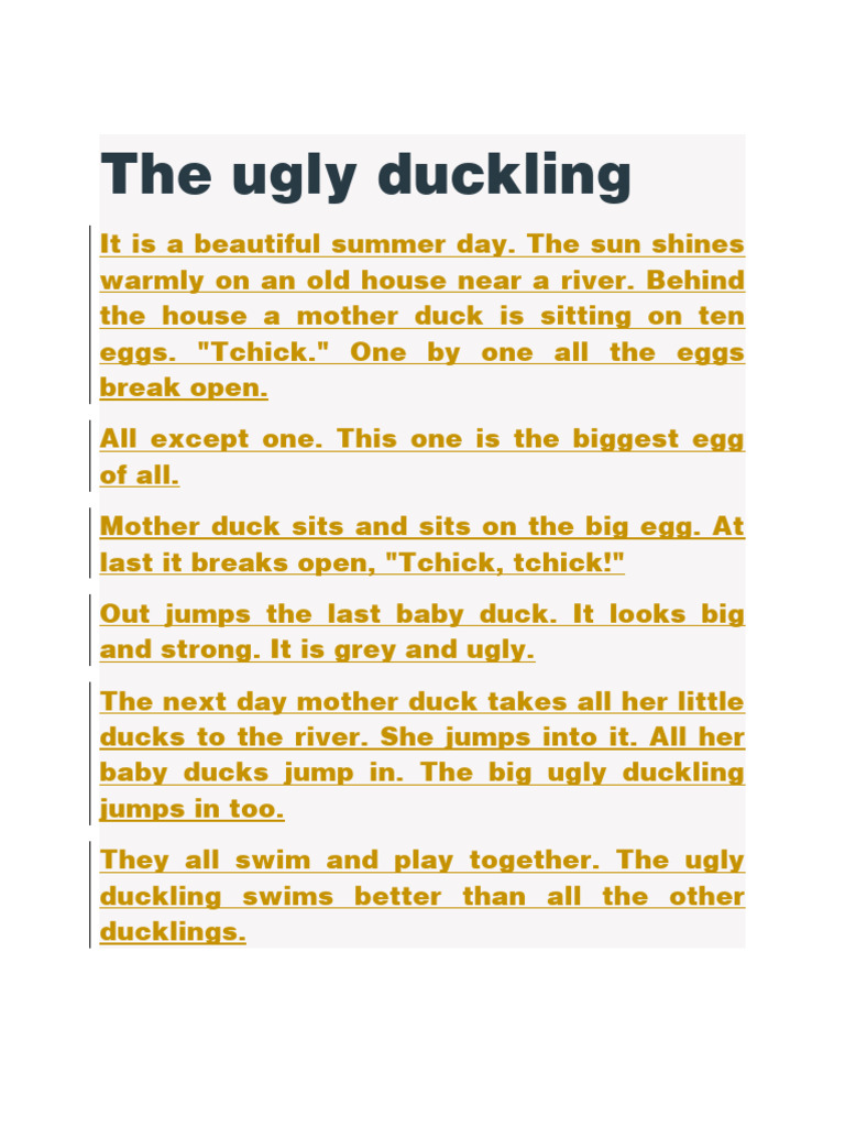 The ugly duckling | PDF