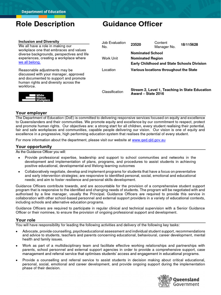 Guidance Officer Role Overview | PDF | Psychologist | Behavioural Sciences