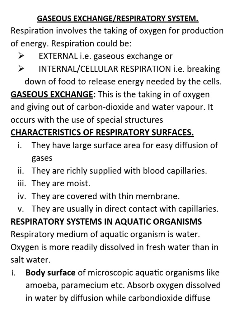 Gaseous Exchange.. | Download Free PDF | Respiratory System | Lung