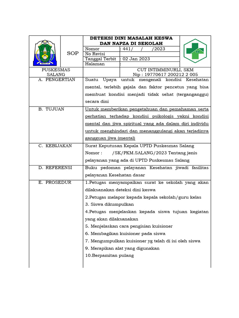 Sop Pengukuran Tekanan Darah | PDF