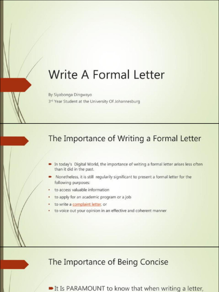 Writing A Formal Letter | PDF