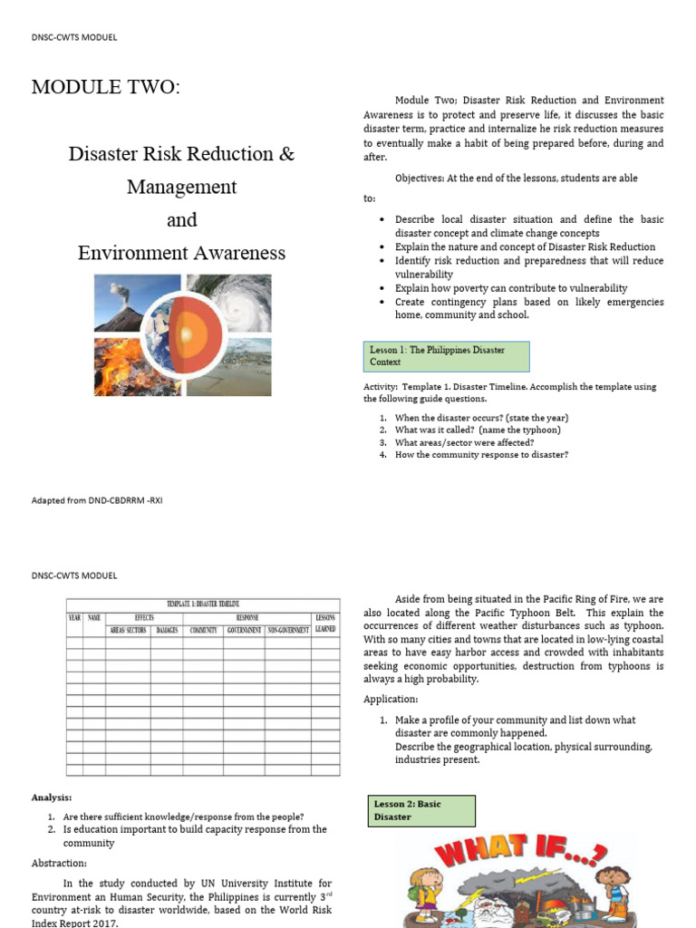 CWTS-MODULE-TWO-DISASTER (1) | PDF | Natural Disasters | Climate Change
