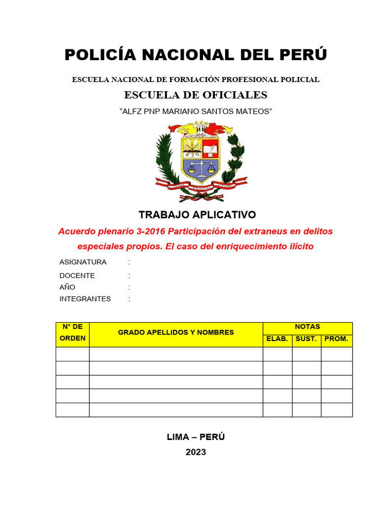 Acuerdo Plenario Sobre Participacion Del Extraneus en Delitos ...