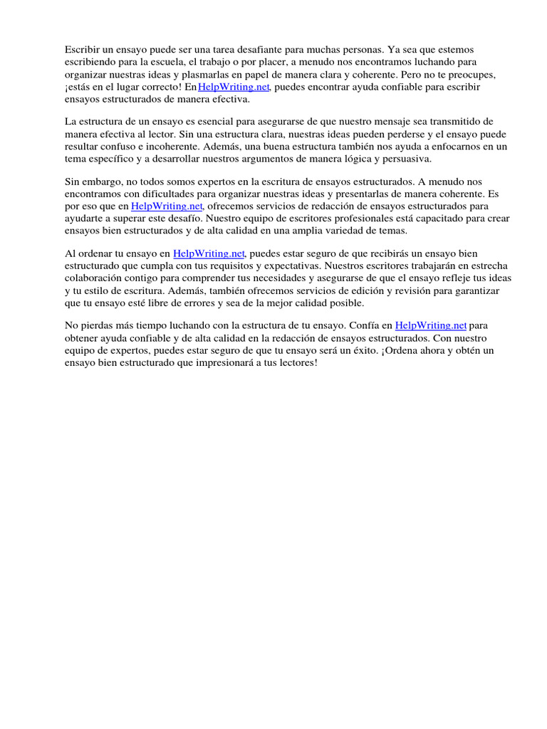 Cómo Escribir Un Ensayo Estructurado | PDF | Scribd | Websites