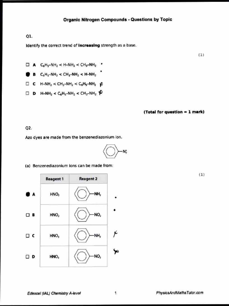 Organic Nitrogen Compounds | PDF