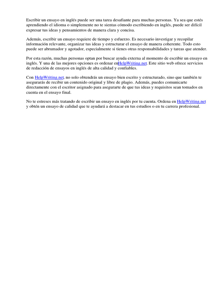 Escritos en Inglés Cortos | PDF