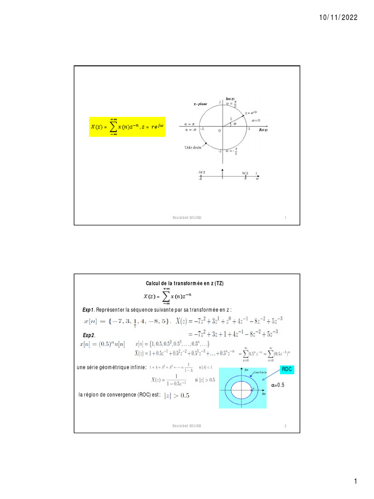 Transformée en z et filtres numériques | PDF | Filtre (électronique ...