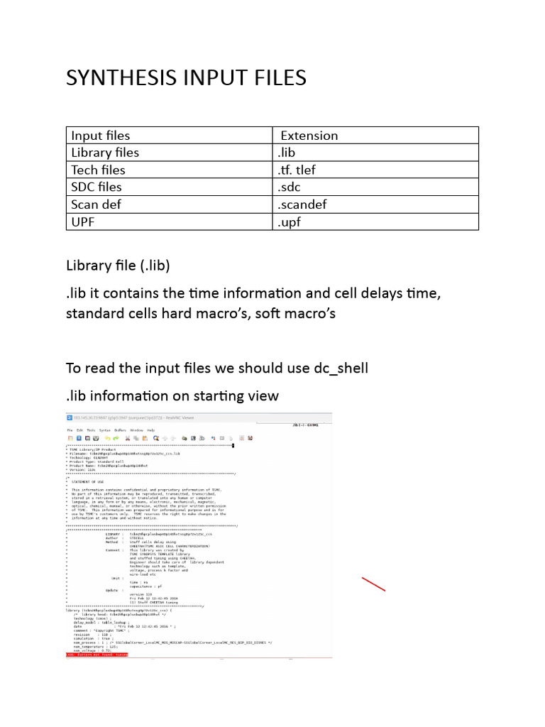Synthesis Input Files | PDF