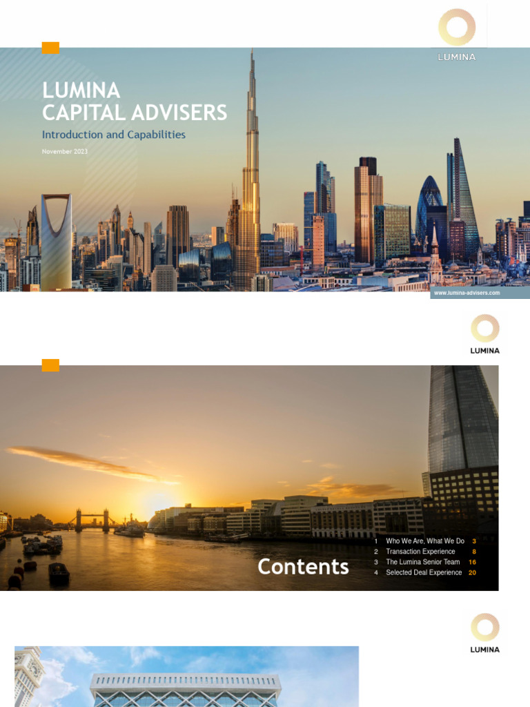 Lumina Capital Advisers Nov 2023 | PDF | Mergers And Acquisitions | Private Equity
