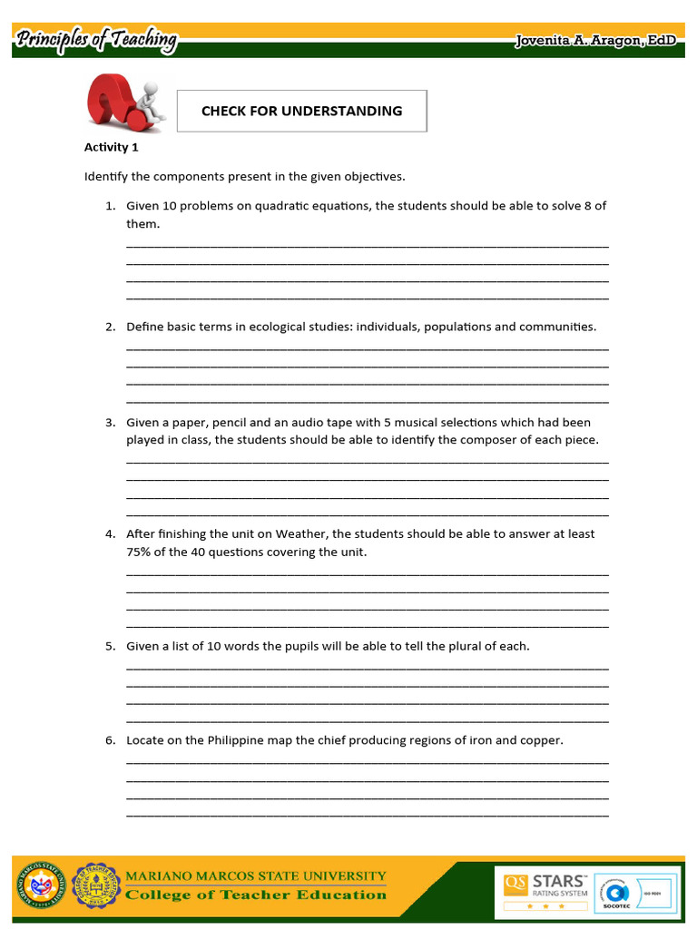 Educational Objectives Analysis Guide | PDF | Mathematics