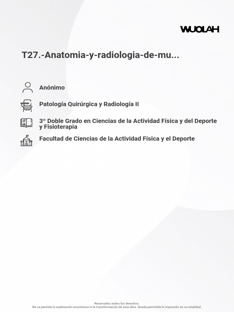 26.wuolah Premium T27. Anatomia y Radiologia de Muneca y Mano | PDF | Mano | Sistema esquelético