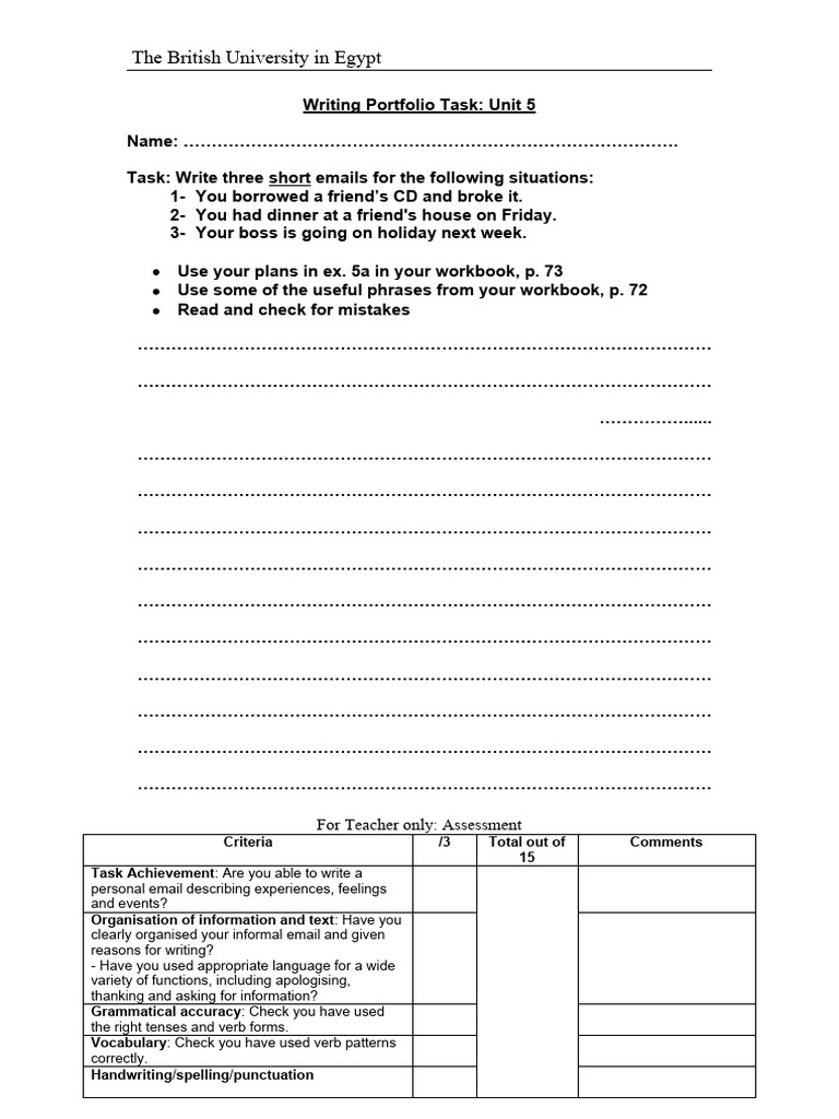 Unit 5 Writing Portfolio Task | PDF | Language Mechanics | Syntax