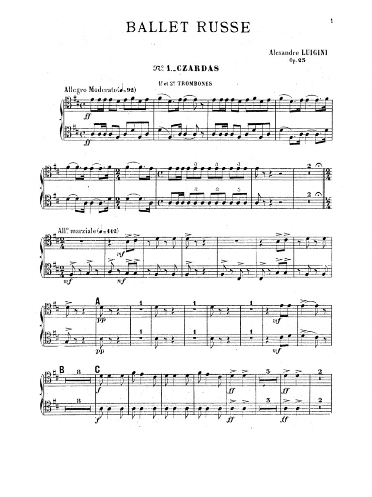 Luigini-Ballet-russe - Trombone 1-3, Tuba | PDF