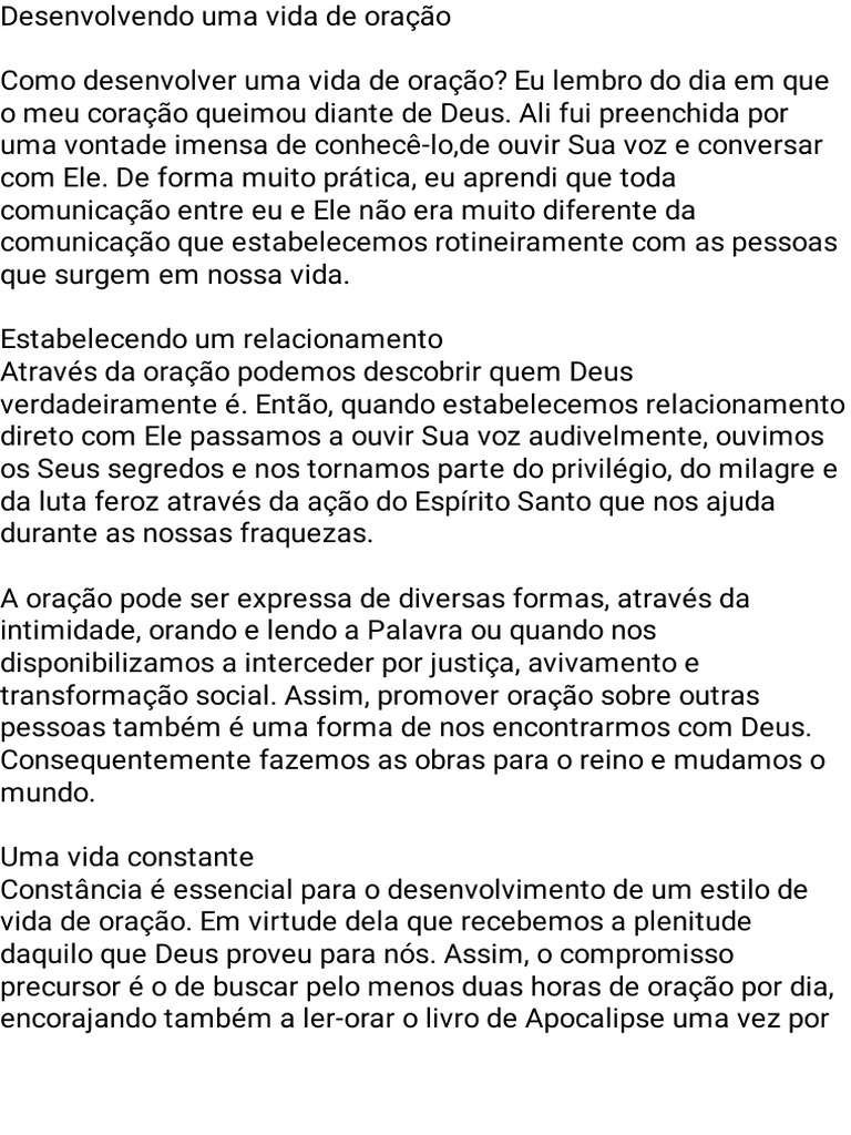 Oração Como Estilo de Vida | PDF | Oração | Amor Oração Como Estilo de Vida | PDF | Oração | Amor