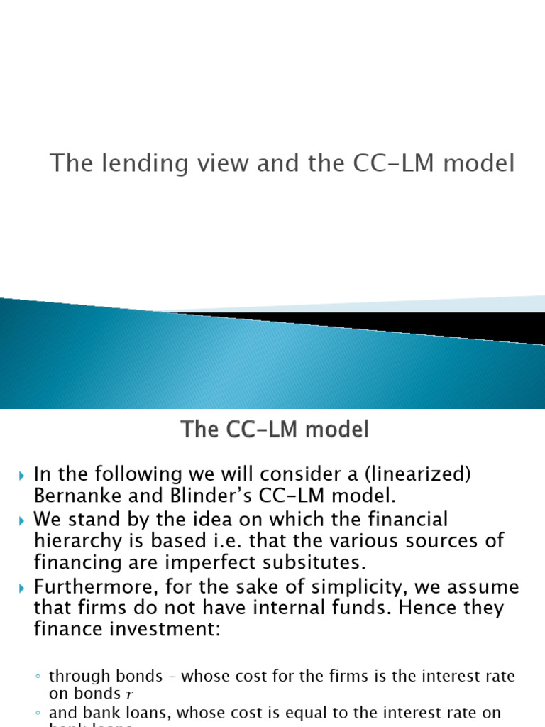 Slides of The CC-LM Model by Prof. Delli Gatti | PDF | Interest ...