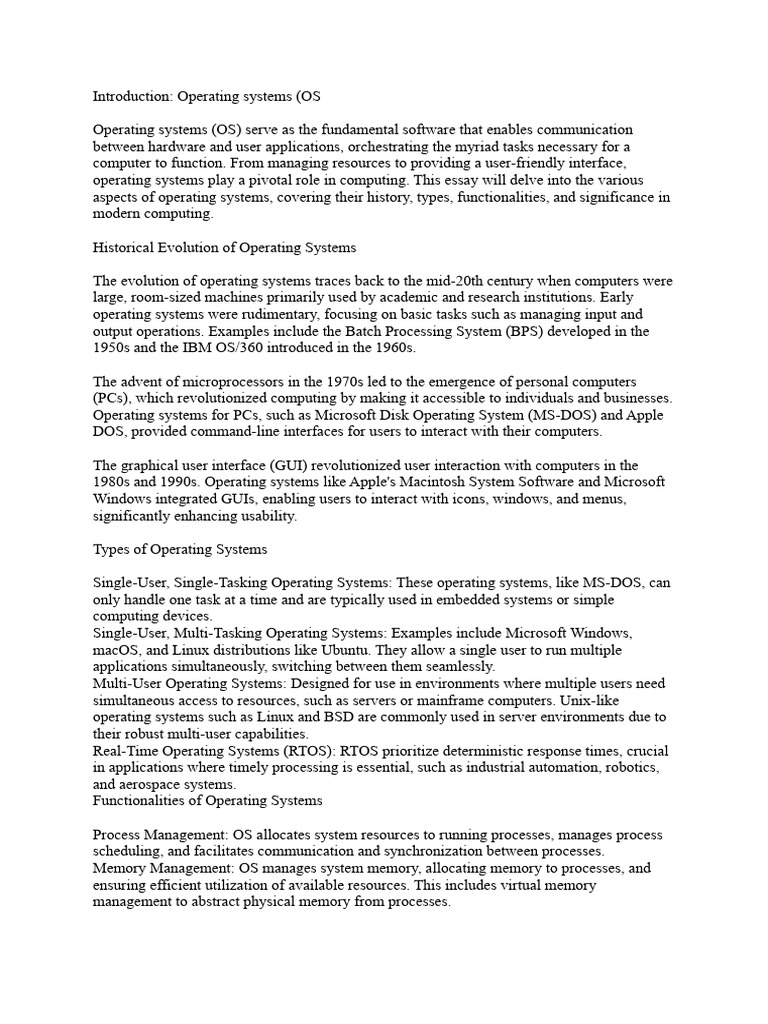 Introduction | PDF | Operating System | Graphical User Interfaces