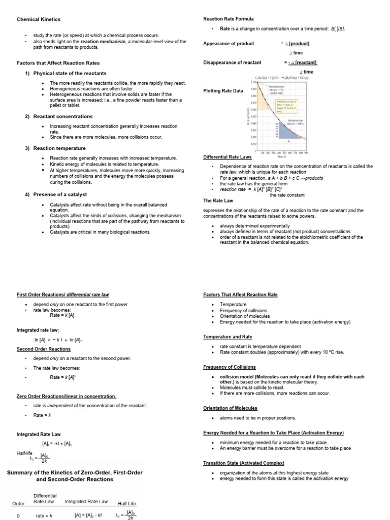 Chemical Kinetics and Reaction Rates | PDF | Reaction Rate | Chemical ...