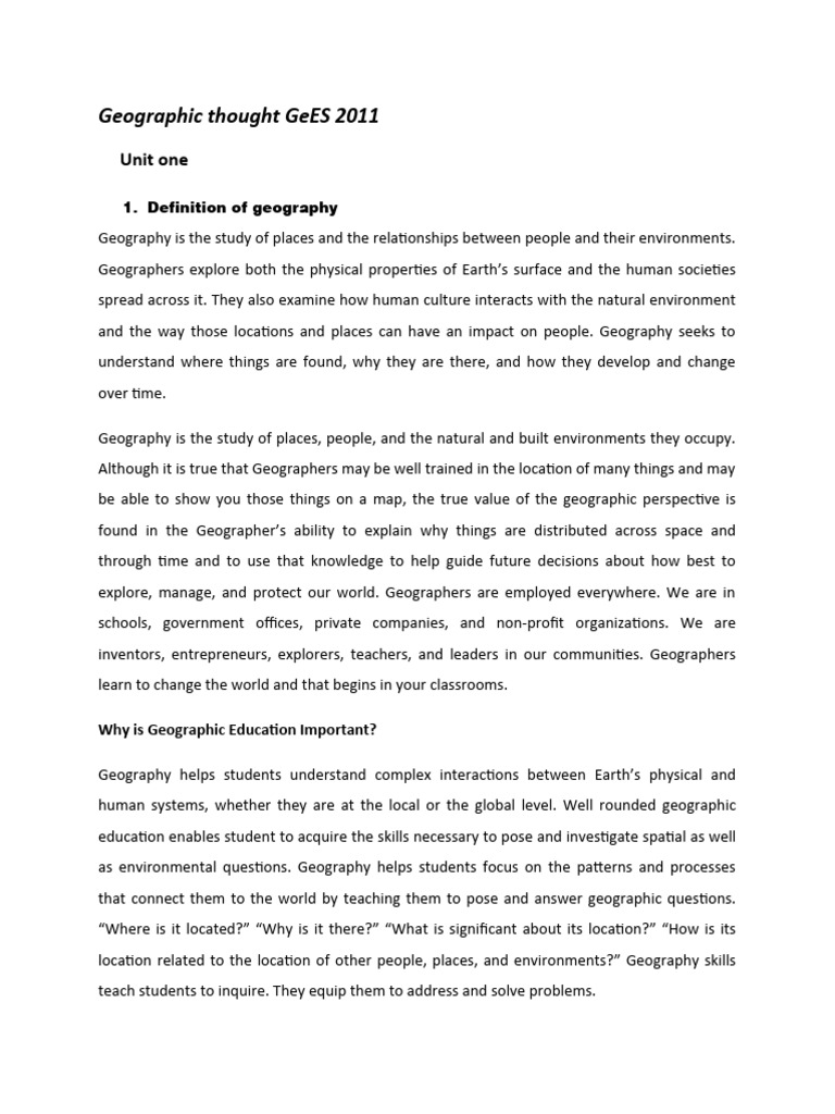 Geographic Thought 1 2 3 | PDF | Geography | Geographic Information System