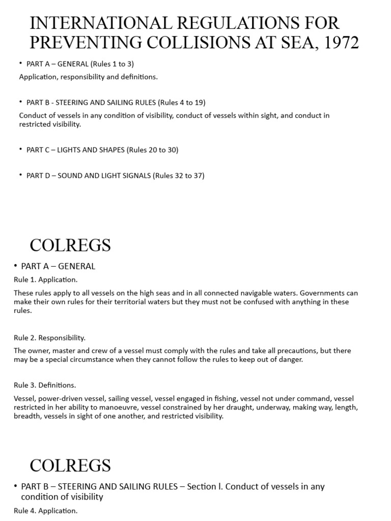 Colregs | Download Free PDF | Ships | Shipping