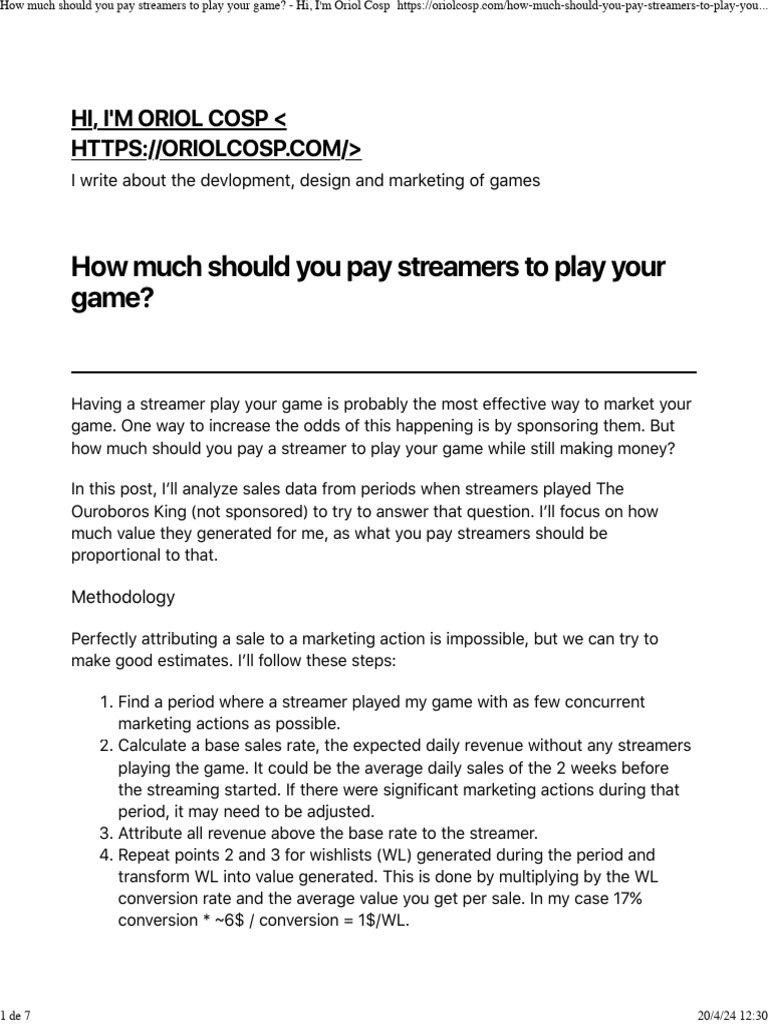 How to Pay Streamers for Game Promotion | PDF | You Tube
