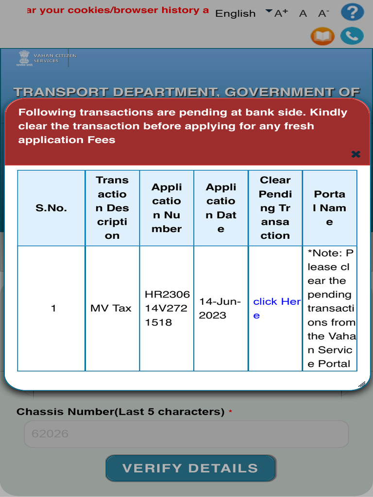 VAHAN 4.0 (Citizen Services) Onlineapp01 135 8001 | PDF