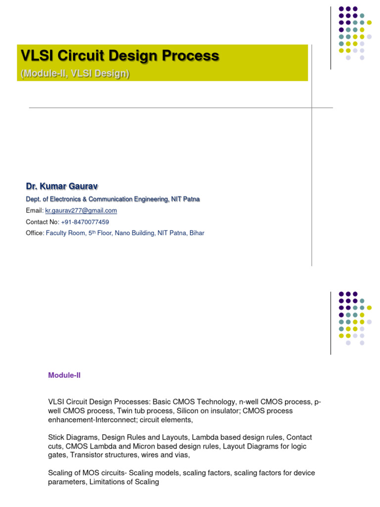 VLSI - Design (Module II) Final | PDF | Integrated Circuit | Cmos