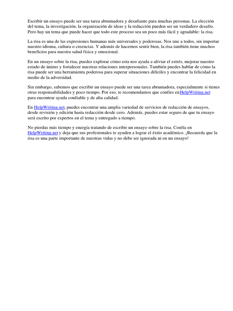 La Importancia de La Risa en Nuestras Vidas | PDF | La risa | Ensayos