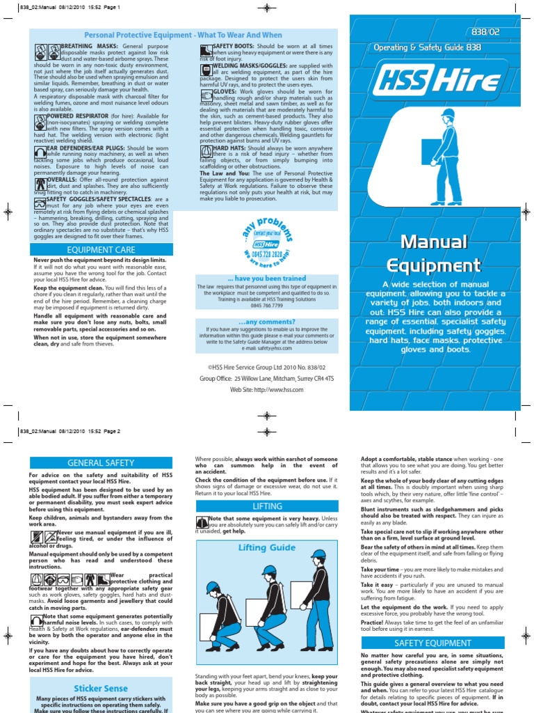 Manual Equipment Manual Equipment | PDF | Welding | Construction