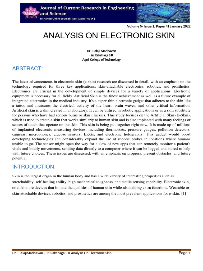 E Skin Pdf Applied And Interdisciplinary Physics Materials